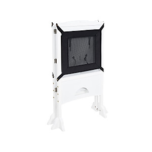 Kids I'm a Big Helper, Kitchen Step Stool for Kids, Children with Safety Rail, Standing Tower for Learning Little Helper, Solid Wooden Foldable Counter Stool for Kids by Naomi Home - White