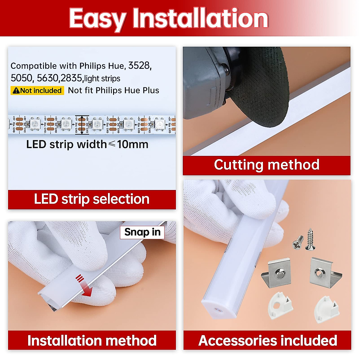 Muzata 10Pack 6.6FT/2M V-Shape LED Channel System with Transparent Smoky Black Cover Lens, Black Aluminum Extrusion Profile Housing Tape Lights V1SW BB 2M