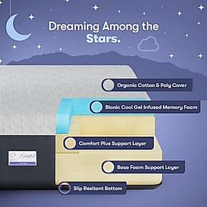 Celestial Sleep Gel Memory Foam Mattress in a Box, Made in The USA, CertiPUR-US Bed, 12 inch Soft - TwinXL