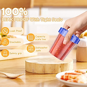 Generic 10 Pack 4oz Small Plastic Containers with Lids, Salad Dressing Container, Leakproof Condiment Containers, Reusable Stackable Plastic Dip Sauce Containers, Food Storage Safe Airtight