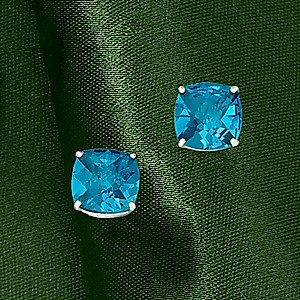 Ross-Simons 6.00 ct. t.w. London Blue Topaz Stud Earrings in 14kt White Gold