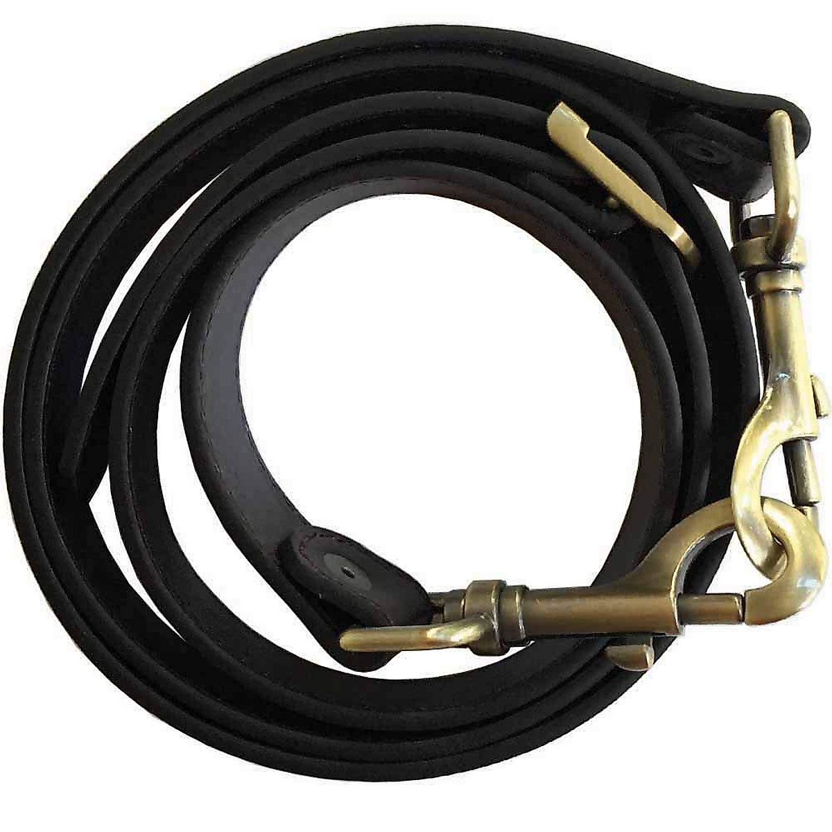 SaSarili Adjustable Replacement Cross Body Handbag Purse Strap Dark Espresso Brown 1 inch wide, 43-51 inch long with Antique Brass Tone Hardware