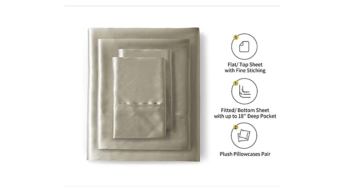 Lanest Housing Silk Satin Sheets - Queen Size Luxury Bedding