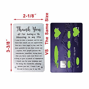 Metal Engraved Card - Thank You Gifts for Women Men - Appreciation Gifts for Friends - Thank You for Being A Blessing Card - Apprecation Gift Ideas