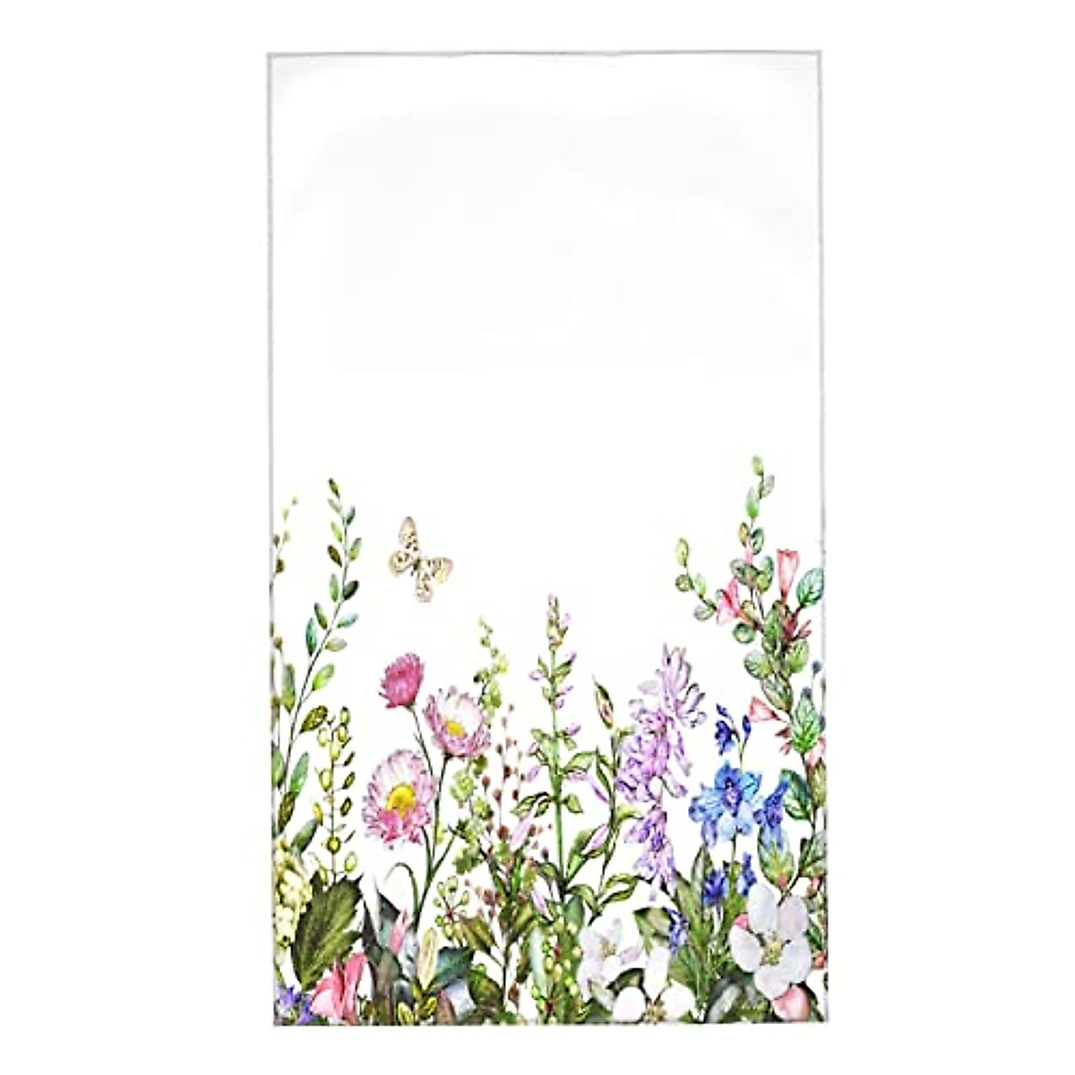 Snrfory Fingertip Towel Watercolor Wildflower Leaves Large Hand Towel for Bathroom Kitchen Spa (15.7x27.5 Inch)
