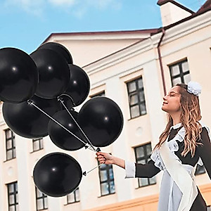 WESTGO 129pcs Black Latex Balloons Garland Arch Kit Different Sizes 18 12 10 5 Inch Party Balloon Kit with Ribbon and Glue Decorations Wedding Birthday Anniversary Holiday Graduation Baby Shower Party