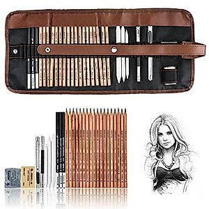YunQiDeer Drawing Pencils, Sketch Pencils Art Supplies Kit for Kids Adults, Professional Sketching Art Graphite Charcoal Pencils Set