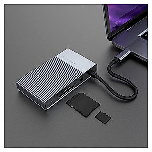 HyperDrive GEN2 6-in-1 USB-C Hub - 2X Speed, 2X Power - HDMI 4K60Hz, USB-A 10Gbps, MicroSD/SD UHS-II 312MB/s, USB-C Power Delivery 100W, and 3.5mm Audio Jack
