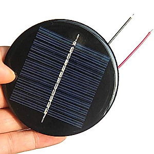 NUZAMAS Set of 4 Pieces 6V 80mm Micro Mini Solar Panel Cells, Wired, for Solar Power Energy, DIY Home, Garden Light, Science Projects - Toys - Battery Charger