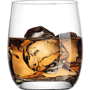 Godinger Double Old Fashioned Whiskey Glasses, Rocks Glasses, Glass Beverage Cups, European Made - 12oz, Set of 4