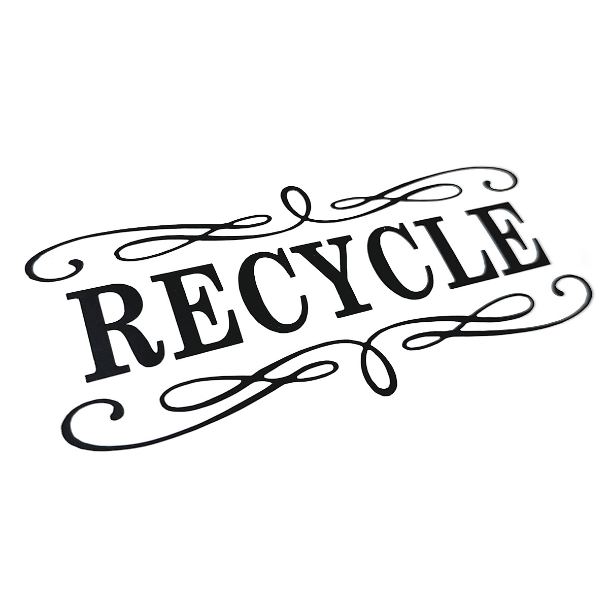 BERRYZILLA Trash Recycle Vinyl Decal Set 5.5" x 2.5" for Kitchen Cabinet Door Stainless Steel Trash Cans Elegant Script Handwriting Lettering Art Decor Sticker