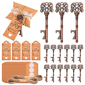 100 pieces retro Hollowed out skeleton Key Bottle opener Wedding gift wedding party return gift to guests