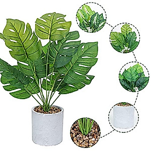 CEWOR 3 Pack Fake Plants Artificial Potted Faux Plants for Indoor Office Desk Shelf Bathroom Home Farmhouse Decor