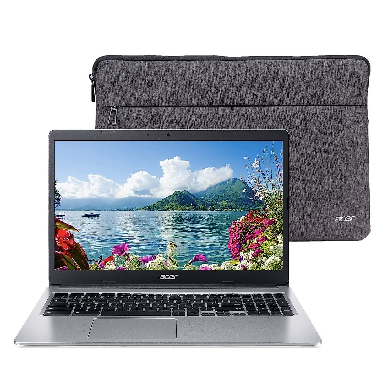 Acer Chromebook 315 Laptop Computer 15.6” HD Display Intel Celeron N4020 Processor(Up to 2.6GHz) 4GB RAM 32GB eMMC+128GB Card, Protective Sleeve, HD Webcam,WiFi,12+ Hours Battery,Chrome OS|TGCD bundle