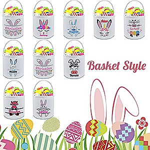 Personalized Easter Basket Custom with Name Customized Candy Egg Easter Buny Tote Bags Carry for Girls Boys Happy Easter Gift Decorations