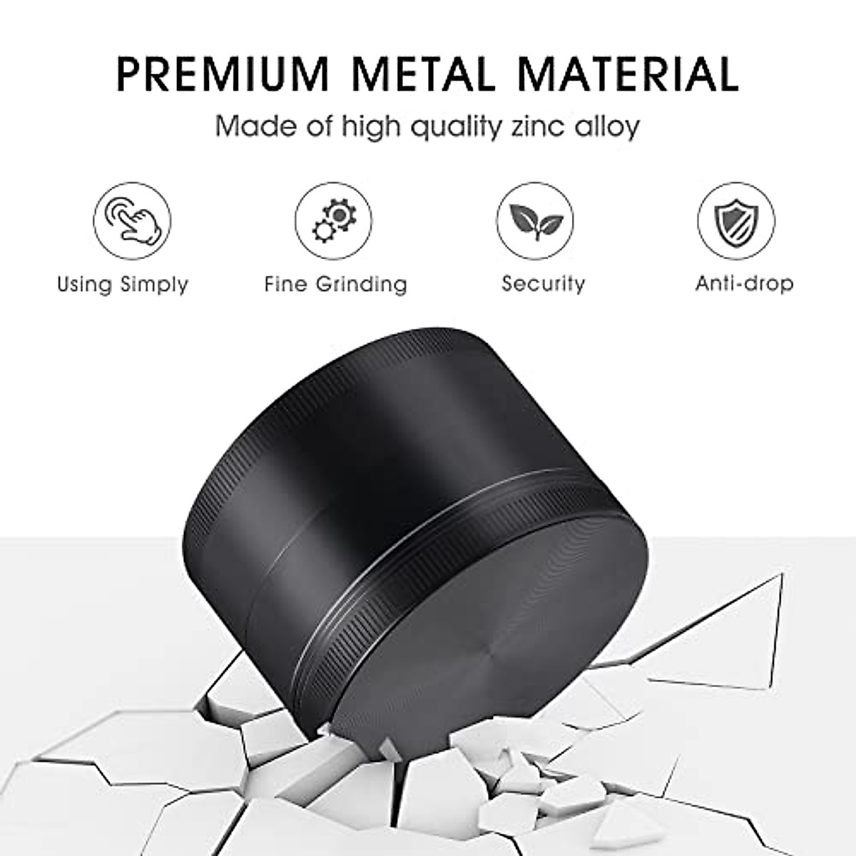 ATOYSKPX Spice Grinder 2.5 Inch, Large Grinder (Black)