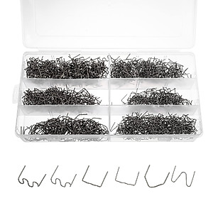 X AUTOHAUX 1200 Pcs Hot Staples Welder Stapler Repair Kit with Four Shapes and Six Specifications Stainless Steel Silver Tone