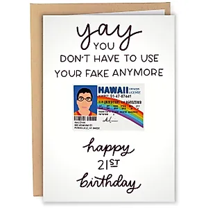 Sleazy Greetings 21st Birthday Card For Her | 21st Funny College Birthday Card | 21 Bday Card For Best Friend