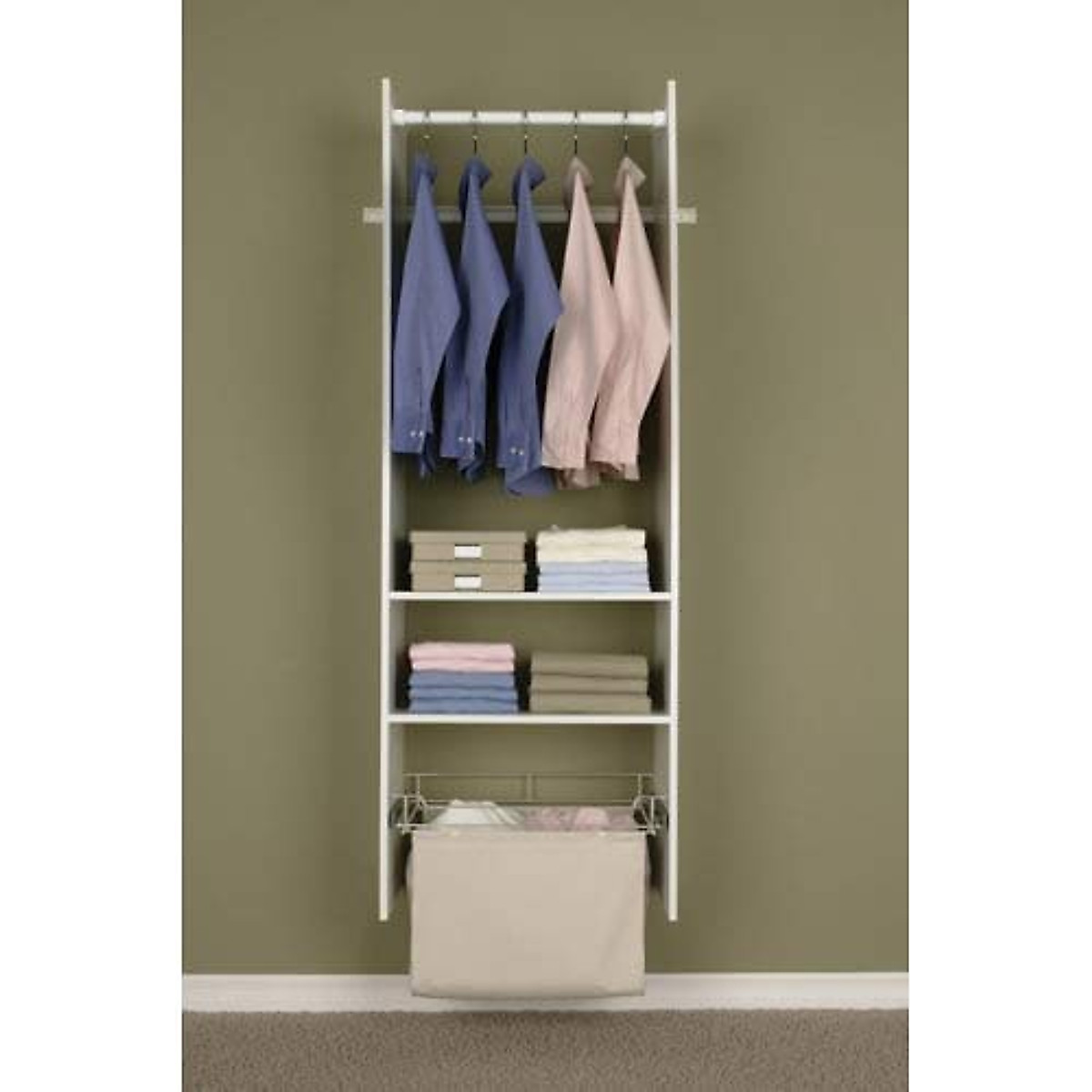 Easy Track Hanging Tower Kit Closet Storage, 72 inch, White