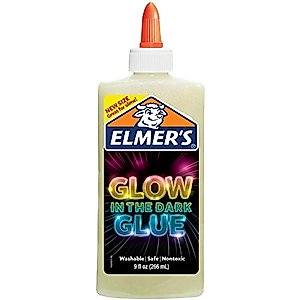 Elmer's Magical Liquid Slime Activator (8.75 fluid ounces) and Elmer's Glow in the Dark Liquid Glue, Great for Making Slime, Washable, Assorted Colors, 5 Ounces Each
