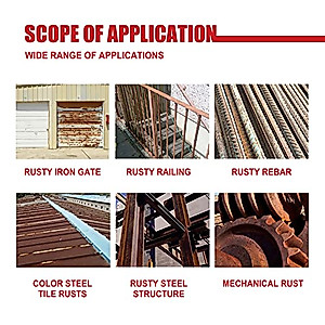 Fractionk Water-Based Metal Rust Remover, Multi Purpose Anti-Rust Rust Remover Repair Protect, Car Chassis Rust Converter, Maintenance Cleaning Rust Dissolver for Car, with Brush (3pcs)