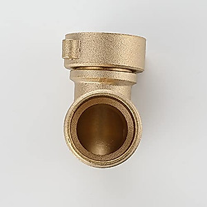 Garden Hose Elbow Connector 90 Degree Brass Hose Elbow Hose Adapter 3/4" Elbow- Eliminates Stress and Strain On RV Water Intake Hose Fittings,FHT x 3/4" MHT (1, 90)