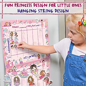 ATHENA FUTURES Potty Training Chart for Toddler, Girls, Sticker Chart for Potty Training, 4 Week Reward Chart, Certificate, Instruction Booklet, Reward Sticker Chart - Princess Design
