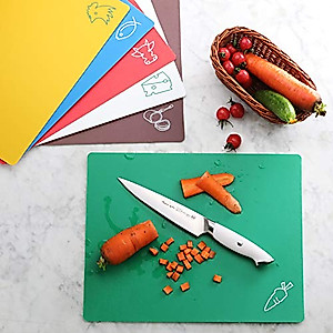 New Star Foodservice 42627 Flexible Cutting Board, 12-Inch by 15-Inch, Assorted Colors, Set of 6
