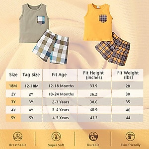 Baby Boys Summer Outfits Cotton Sleeveless Vest+Short Clothes Set Sweatsuits 2T