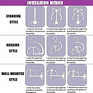 GEER Wig Stand,4 Packs Multifunctional Folding Portable Wall-Mounted Wig Holder Hanging Wig Stands Vertical Wig Hanger for All Wigs and Hats