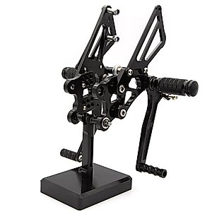 CNC Motorcycle Adjustable Rearsets Foot Pegs Rear Set Footpeg Brake Shift Pedal Compatible with Ninja ZX12R ZX-12R 2000 2001 Black