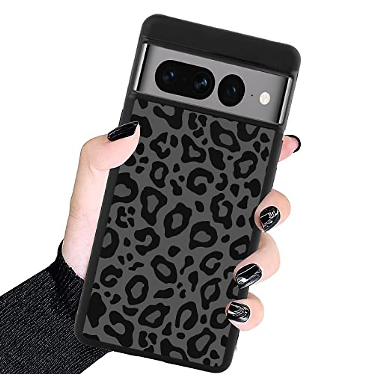 KANGHAR Case Compatible with Google Pixel 7 Pro,Black Leopard Design,Tire Texture Non-Slip +Shockproof Rugged TPU Protective Case for Pixel 7 Pro-Leopard Pattern