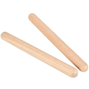 SINJEUN 16 Pair (32 Pack) Wooden Rhythm Sticks, 8 Inch Classical Wood Claves Musical Percussion Instrument, Natural Hardwood Music Lummi Sticks for Student, Musicians