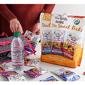 Nature's Garden Organic Trail Mix Snack Packs, Multi Pack 1.2 oz - Pack of 24 (Total 28.8 oz)
