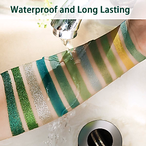 Afflano Green Eyeshadow Palette, Green Glitter Eyeshadow Highly Pigmented, Forest Emerald Green Christmas Makeup Palettes, Yellow Lime Grass Grinch Green Makeup Eye Shadow Pallet 15 Color