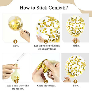 182pcs Black and Gold Balloons Garland Arch Kit, 5 10 12 18 inch Black White Metallic Gold Confetti Latex Balloons for 2024 Graduation Decorations Anniversary Birthday Party Decorations