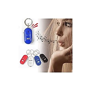 Ioeufe Portable Key Finder Locator Led Torch Keychain Sound Locator Whistle Control Car Zircon Stud Finder with Key Rings