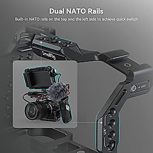 SmallRig R6 Mark II Camera Cage for Canon, Formfitting Video Making Camera Rig for Canon R6 Mark II, Built-in Dual NATO Rails, Quick Release Plate for Arca, Horizontal and Vertical Shooting - 4159