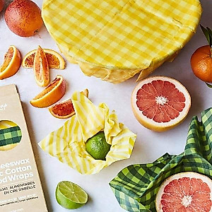 WaxWrap Beeswax Wraps for Food - Organic Cotton Food Wraps - Eco Friendly Reusable Stretch Wrap - Bees Wax Wraps Reusable Food Storage | Assorted 3 Pack (S, M, L)