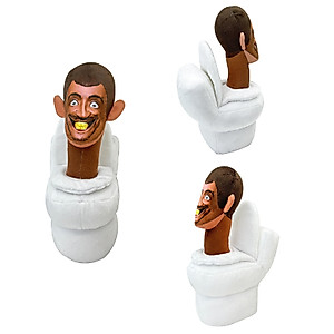 Qabfwe Skibidi Toilet Plush, 11" Speakerman Bosses Plushies Toys Skibidi Toilet Head Plushies Toys for Fans and Friends Beautifully Stuffed Animals Doll Gifts (6pcs)