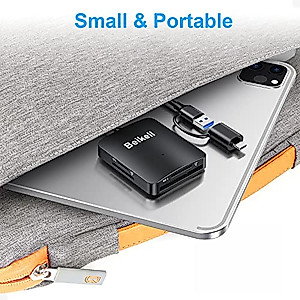 SD Card Reader, Beikell 4 in 1 Dual Connector (USB&USB C) USB C to Micro SD Memory Card Reader OTG Adapter -Supports SD/SDHC/SDXC/MMC/Micro SDXC/MS/MS Pro/CF, Compatible with Windows, OS