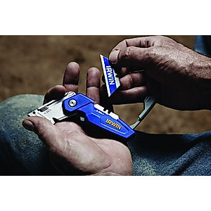 IRWIN Utility Knife, Folding with Blade Storage (1858319) , Blue