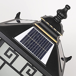 Post Lights Outdoor Solar Pillar Light Villa Garden Wall Landscape Light IP55 Outdoor Waterproof Pillar Light Home Gate Door Post Light LED Dimmable Night (B) ()