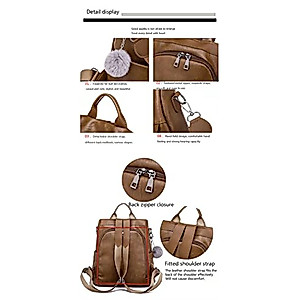 Women Backpack Purse PU Leather Shoulder Bag Travel Bag Handbag Casual Fashion Multifunction Ladys Satchel Bags Anti-theft
