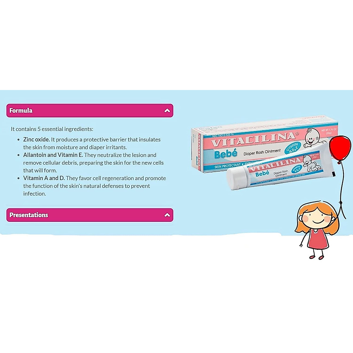 VITACILINA Bebe Diaper Rash Ointment 1.76 oz
