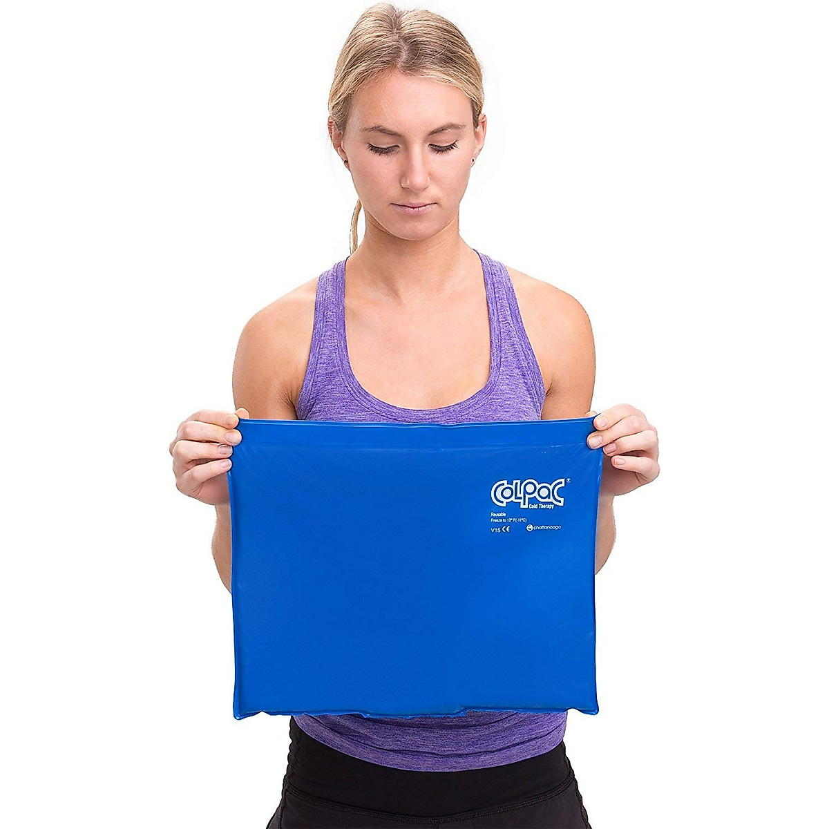 Chattanooga ColPac Reusable Gel Ice Pack Cold Therapy for Knee, Arm, Elbow, Shoulder, Back for Aches, Swelling, Bruises, Sprains, Inflammation (11"x14") - Blue
