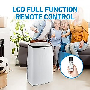 COBY Portable Air Conditioner 3-in-1 AC Unit, Dehumidifier & Fan, Air Conditioner 15,000 BTU Portable AC Unit with Remote Control for Rooms up to 775 Sq. Ft, 24-Hour Timer, & Installation Kit