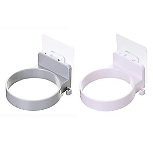 CARURLIFF 2 Pack Hair Dryer Holder Wall Mounted Blower Rack Ring Blow Dryer Wall Hanger for Bathroom