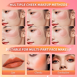 LSxia Liquid Blush Makeup Wand, Cream Liquid Blush with Cushion Applicator For Cheeks Tint, Natural-looking, Glow Dewy Finish, Weightless Blendable Liquid Blush Stick | #106 ELEGANT-Soft Pink