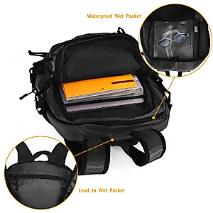 WOLT Packable Hiking Backpack, 40L Waterproof Lightweight Hiking daypack, Foldable Backpack with Wet pocket for Travel, Camping, Outdoor Sports (Black)